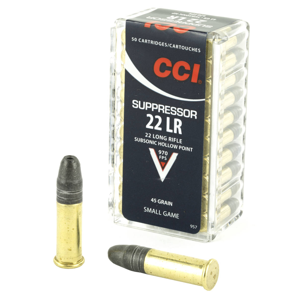CCI 22 Suppressor LR 45gr Hollow Point 22LR SubSoNic Ammo Suppressed ...