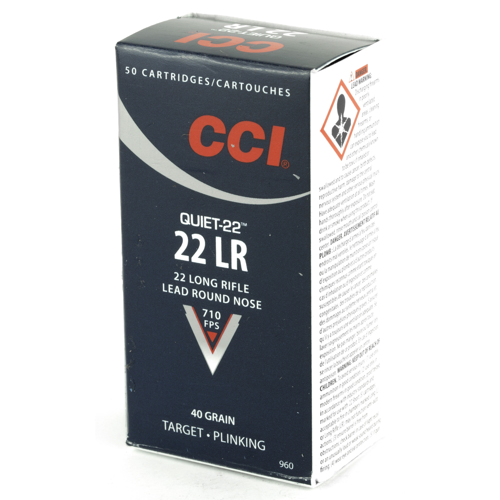 CCI 960 Quiet-22 22LR 40gr Lead Round Nose 50 Per Box/100 Case | Black ...