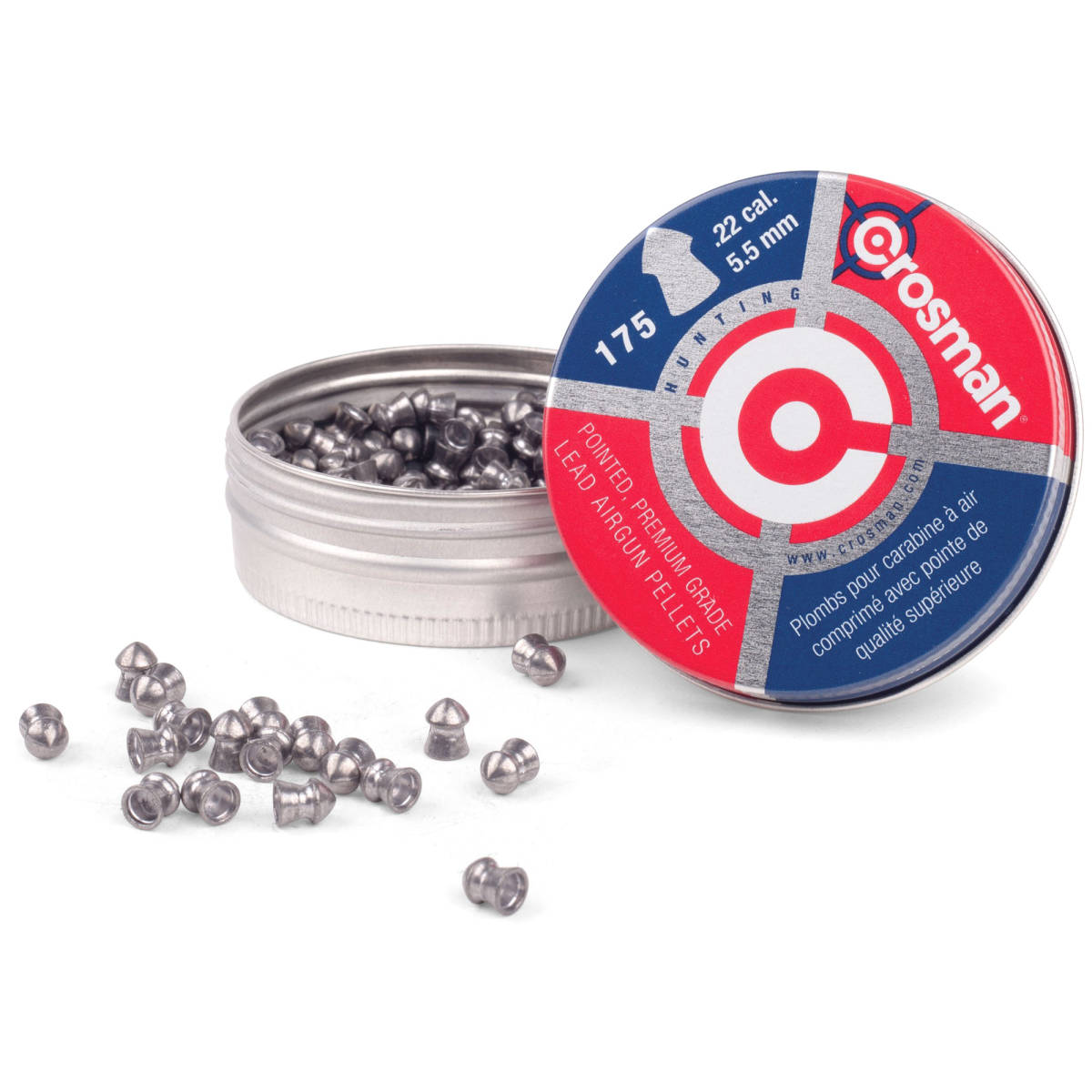 Crosman P022 Premier Pointed 22 Lead Hunting Pellet 175/Tin - Air Gun ...