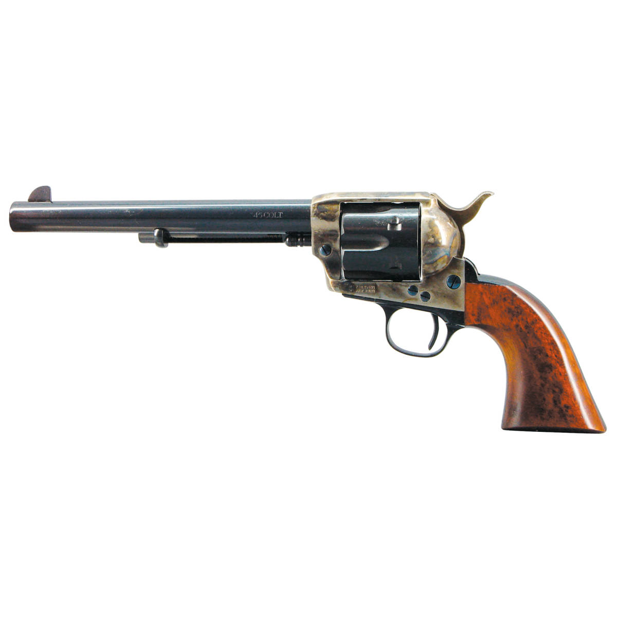 UBERTI CIMARRON MODEL P 45LC SINGLE ACTION ARMY REVOLVER 7.5” CASE ...