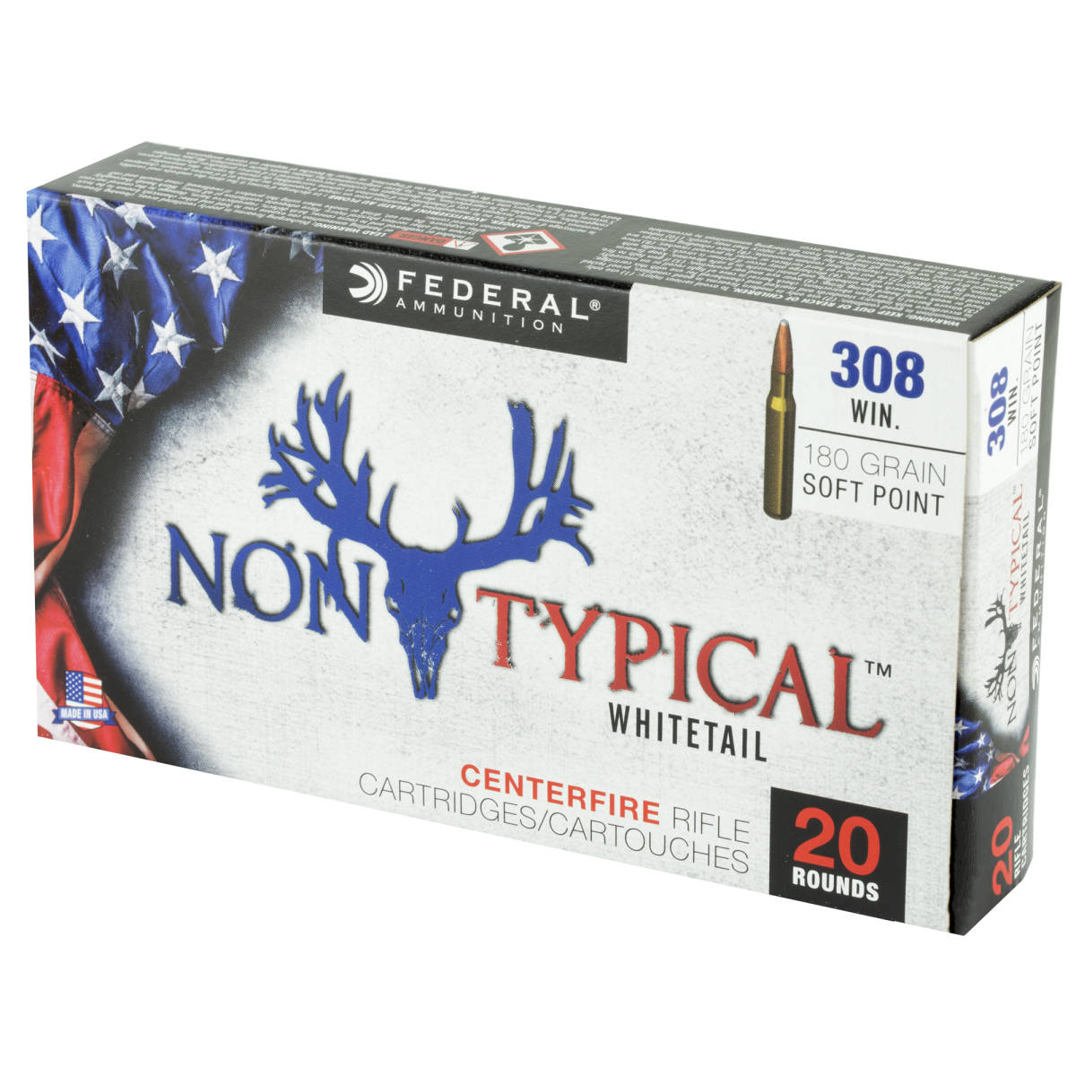 Federal 308DT180 Non-Typical Hunting 308 Win 180 gr Soft Point (SP) 20 ...