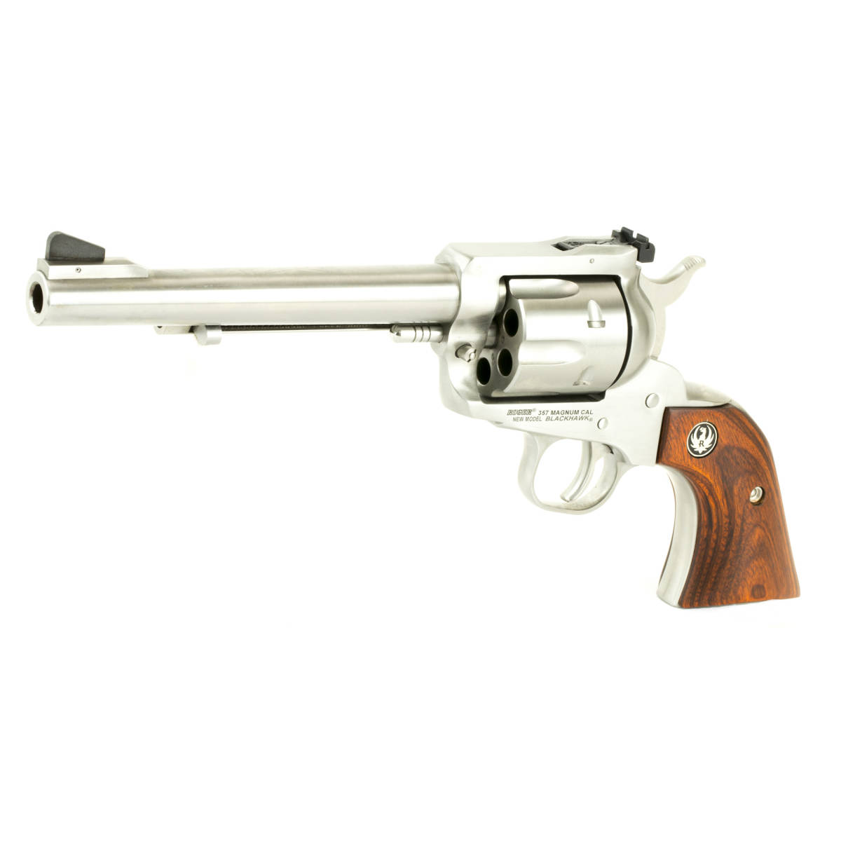 Ruger 0319 Blackhawk Stainless 357 Mag 6.50" 6 Round Hardwood Grip ...