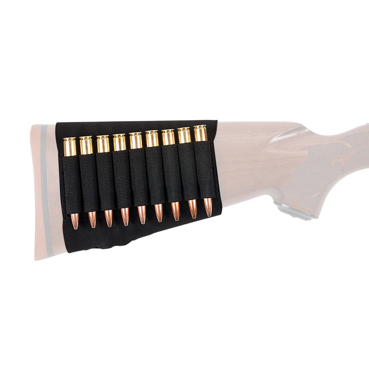 Allen 206 Rifle Cartridge Holder 9rd Black Elastic Buttstock Mount ...