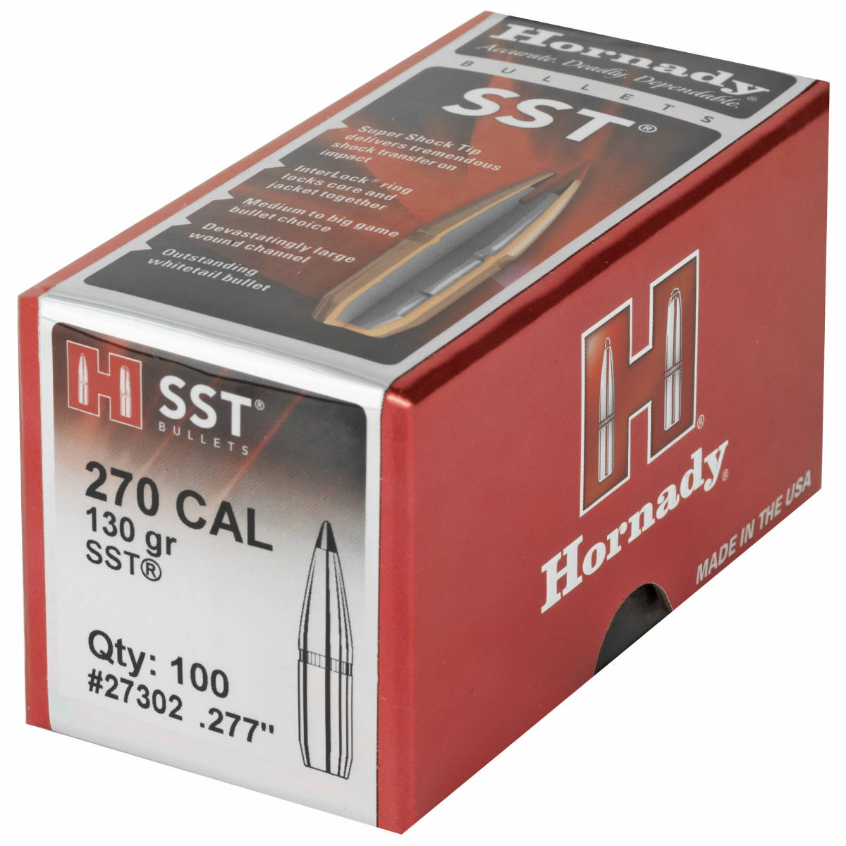 Hornady 27302 SST 270 Win .277 130 gr Super Shock Tip 100 Per Box ...