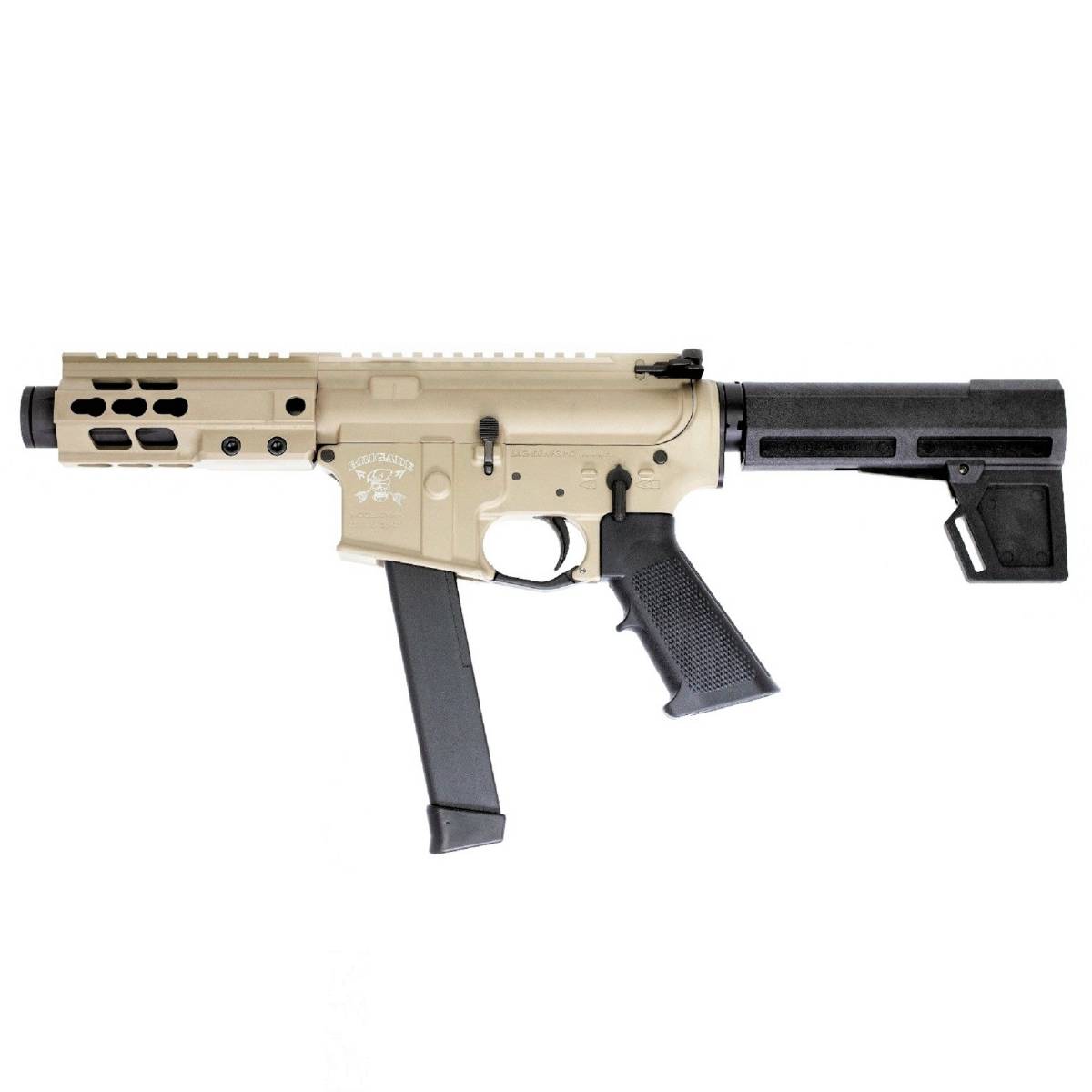 BRIGADE BM-9 AR-9MM AR-9 5.5” FDE PISTOL TACTICAL BRACE AR-9mm Pistol ...