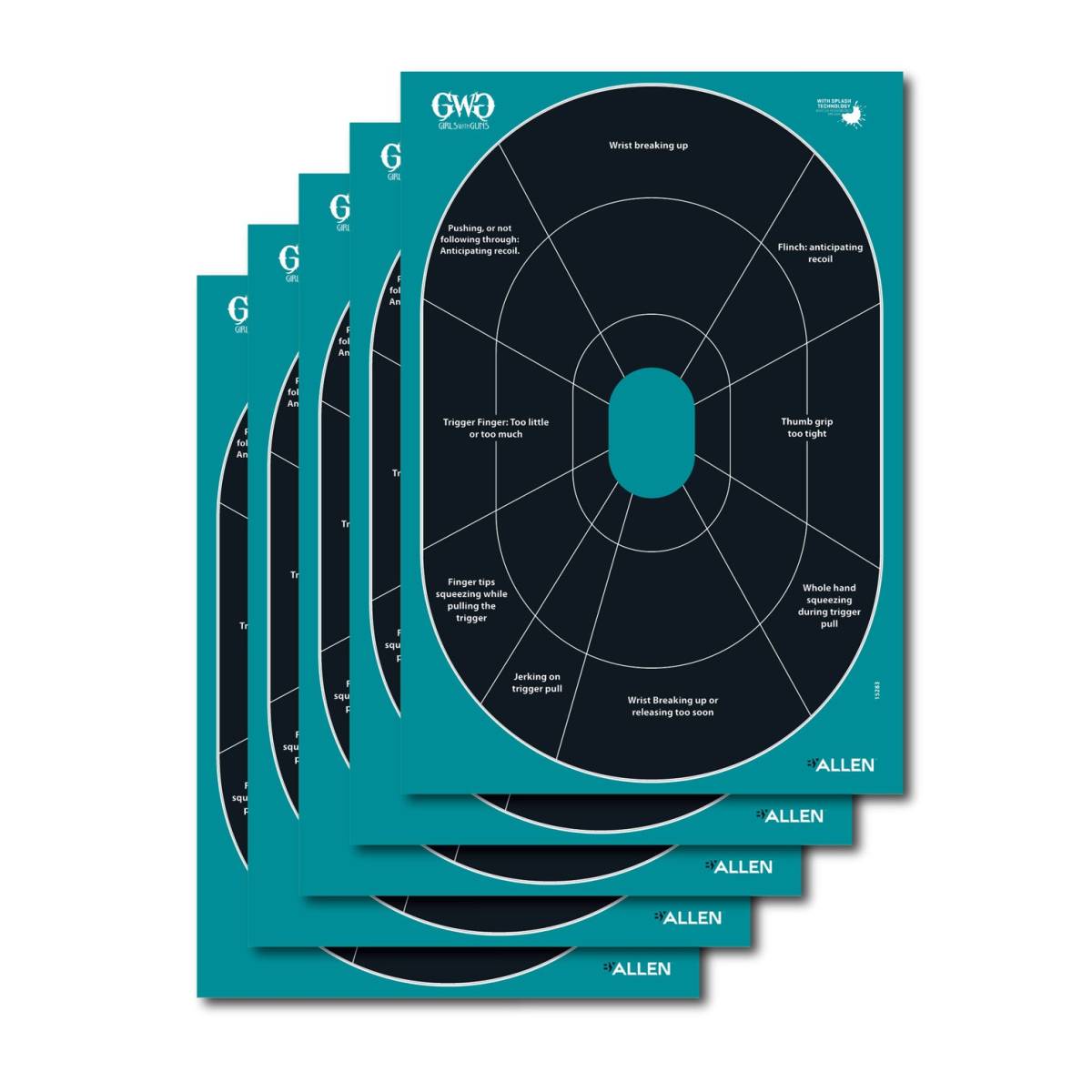 Allen Girls With Guns 15283 Splash Self-Adhesive Paper Black/Teal Oval ...