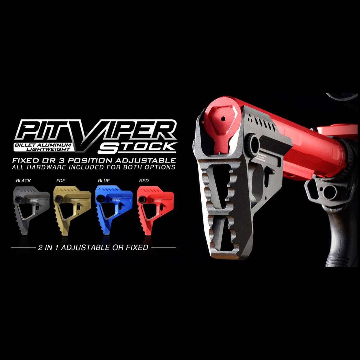 Strike Pit Viper Micro Stock Red Aluminum AR-15 Platform - Rifle Stocks ...