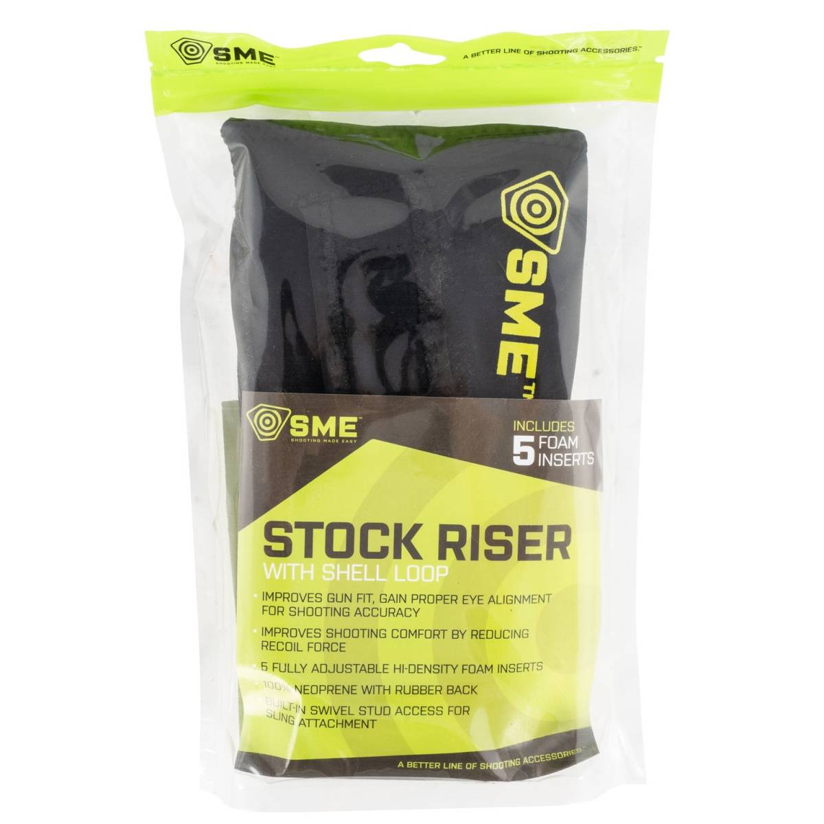 SME SMERSRSL Stock Riser with Shell Loop Black Neoprene - Rifle Stocks ...