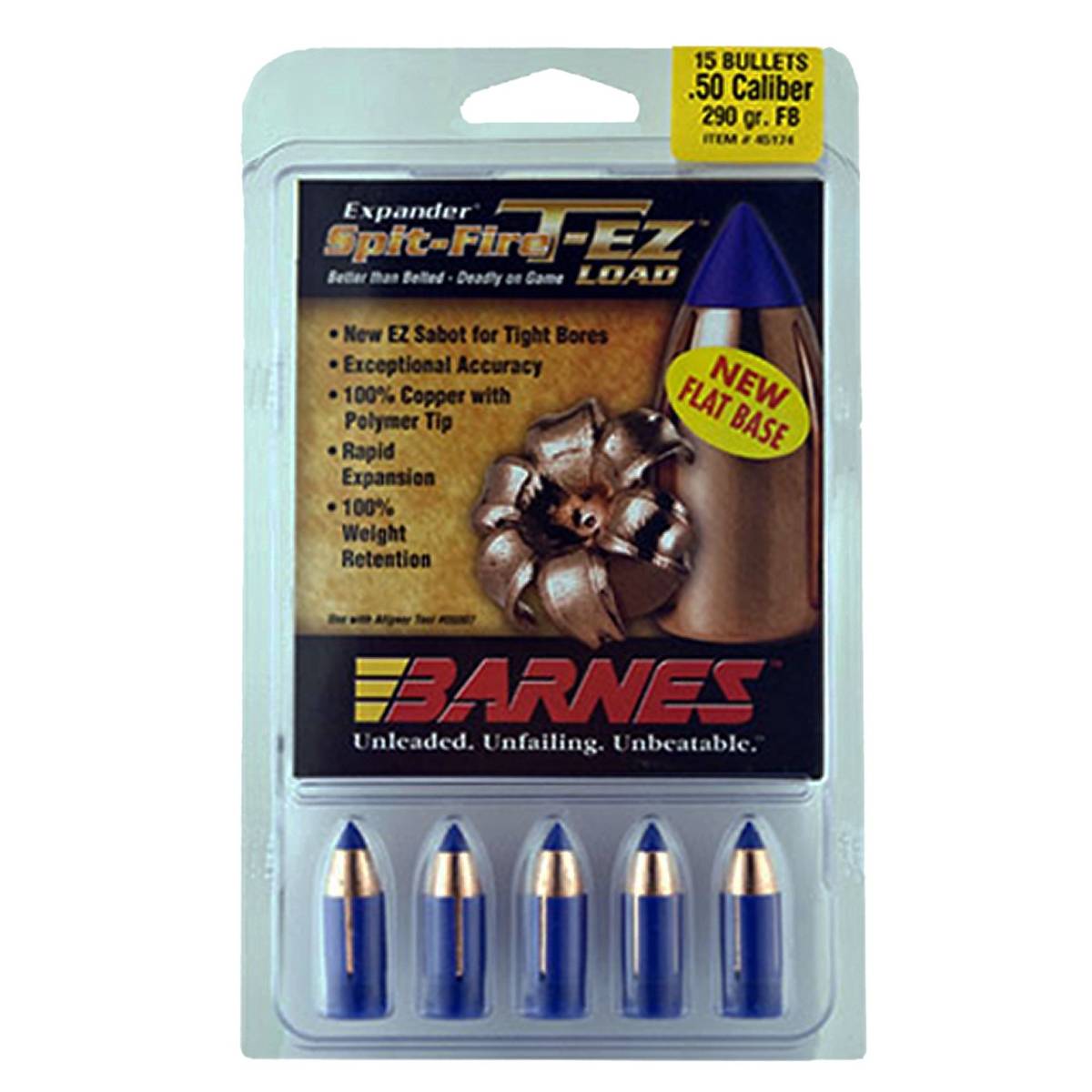 Barnes Bullets 30587 Spit-Fire T-EZ Muzzleloader 50 FB 250gr 15rd/Box ...