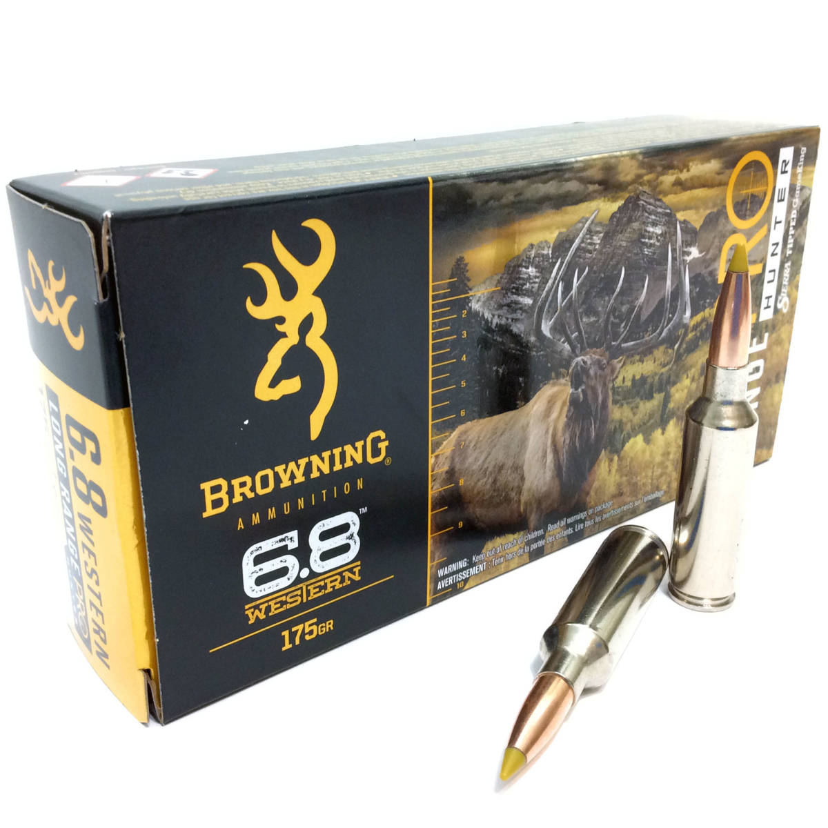 Browning 6.8 Western Ammo Long Range Pro Hunter 175 gr Sierra Tipped ...