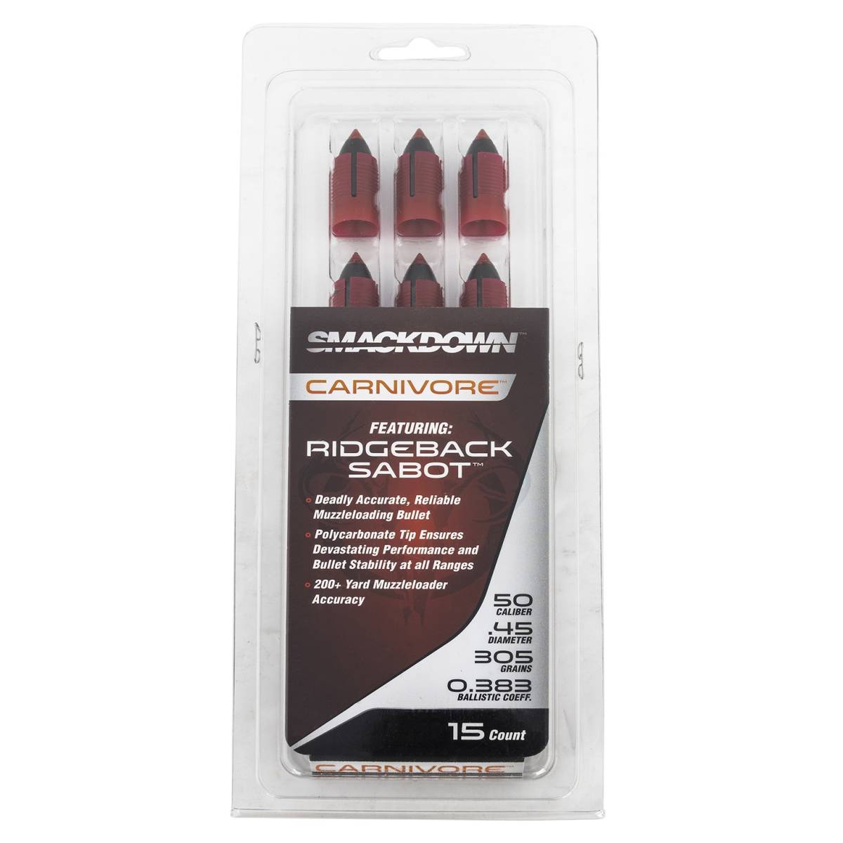 Traditions A2011 Smackdown Carnivore 50Cal 305gr 15/Box - Black Powder ...