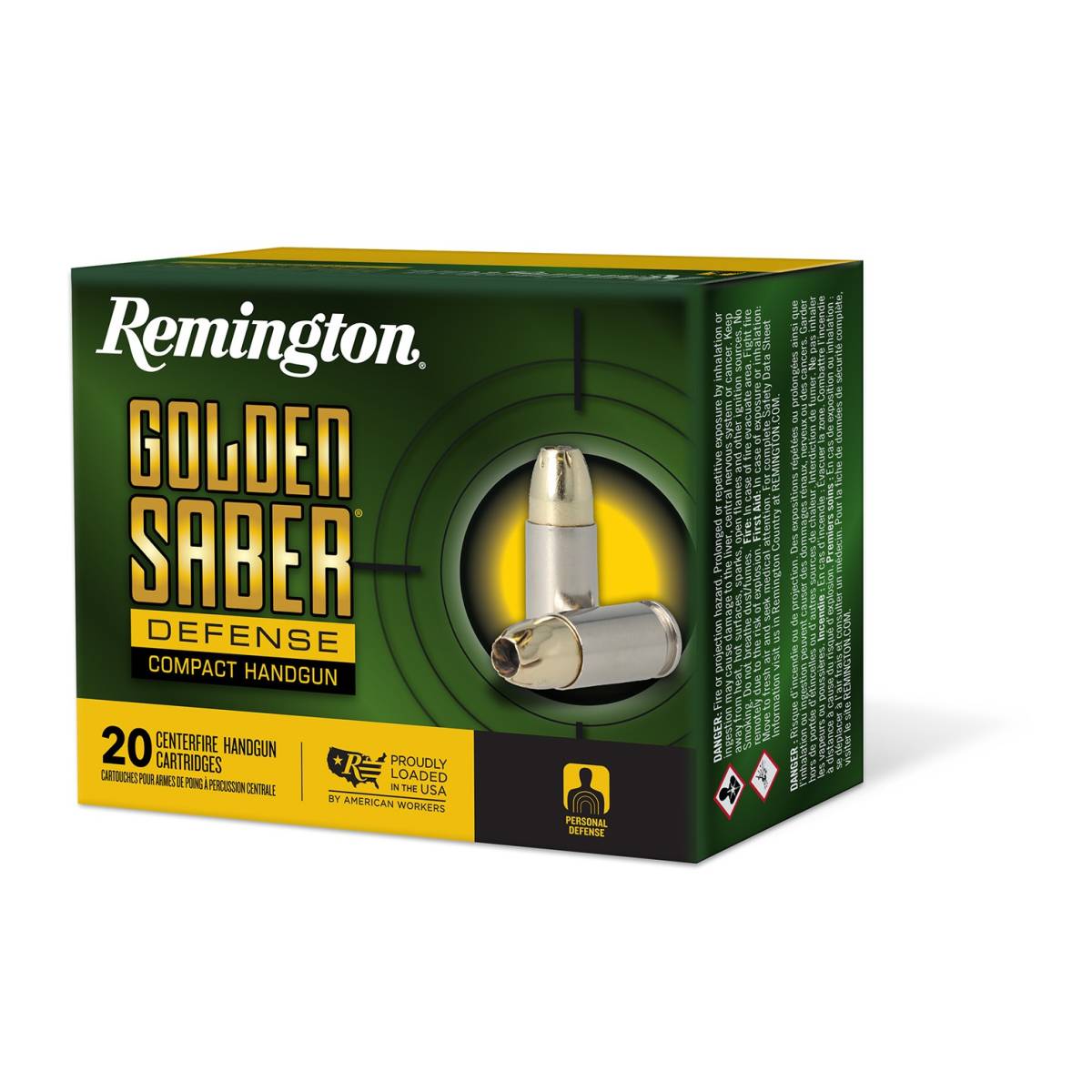 Remington Ammunition 27613 Golden Saber Defense 9mmLuger 124gr Brass ...