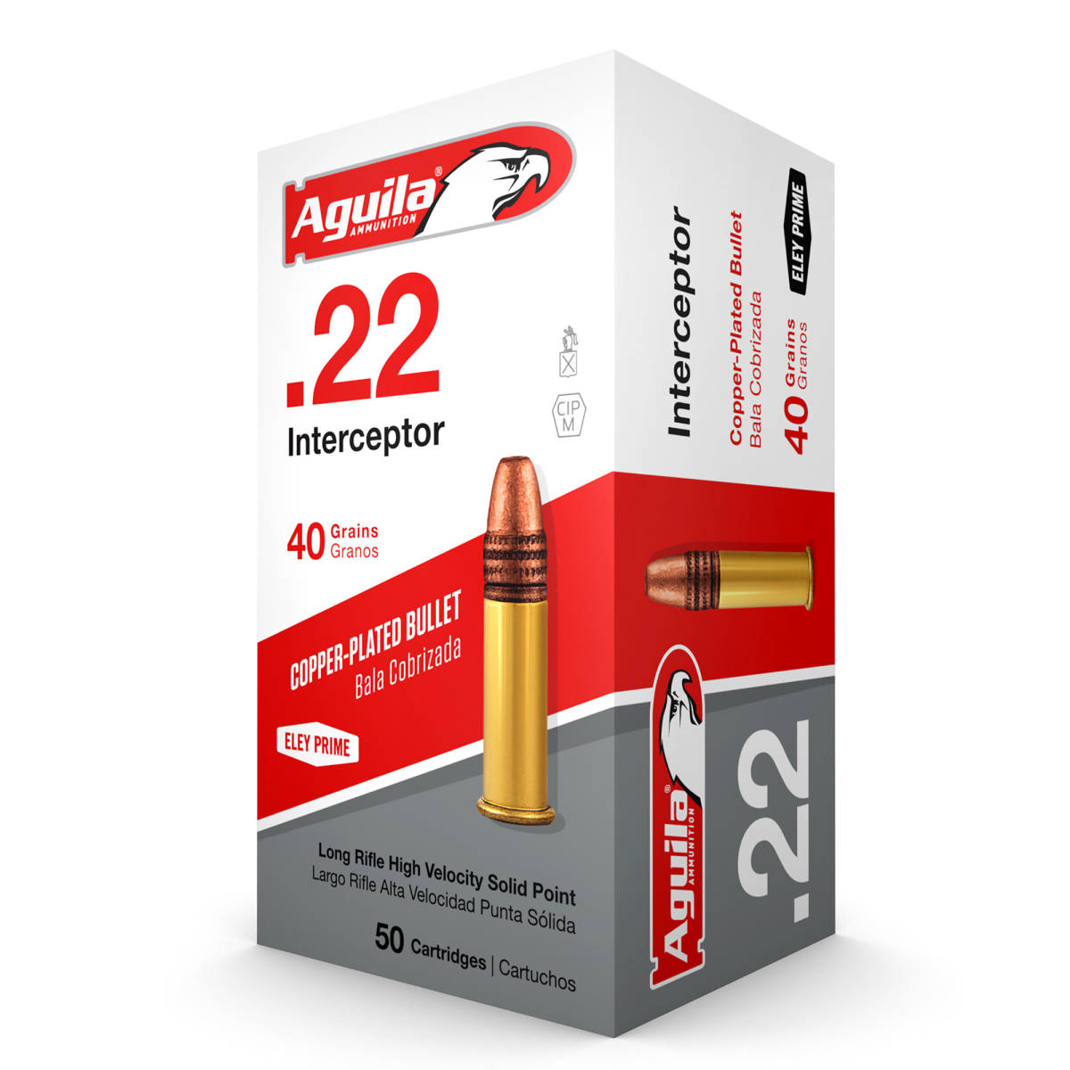 Aguila 1B220320 Interceptor Rimfire 22LR 40gr Copper Plated Solid Point ...