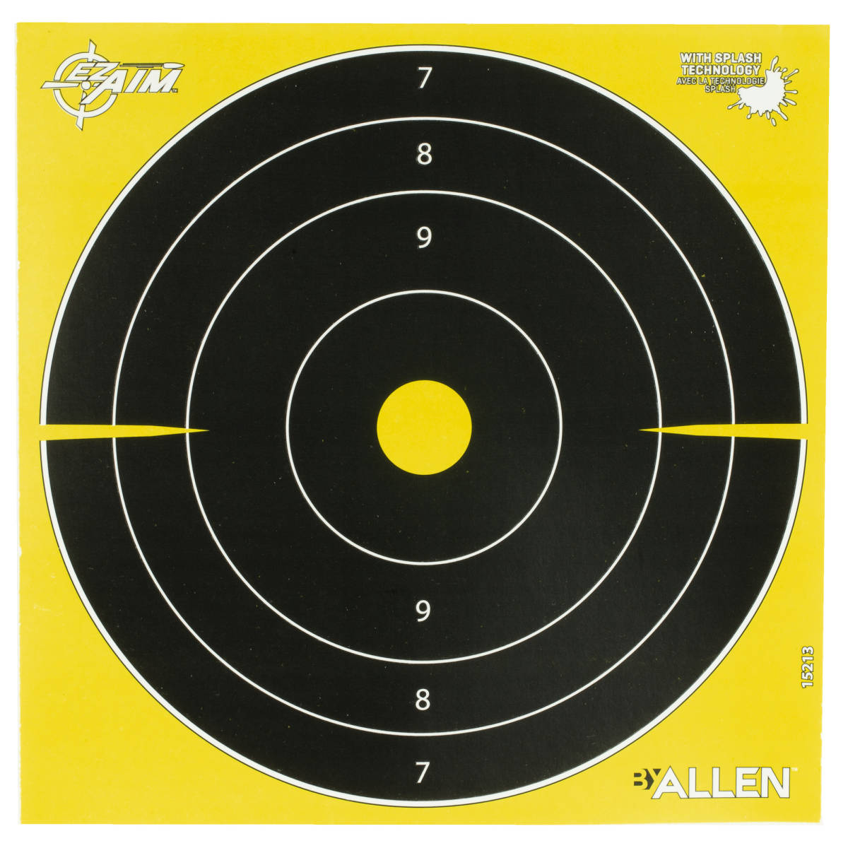 EZ-Aim 15213 Splash Reactive 8” Bullseye Hanging Paper x Black/Yellow ...