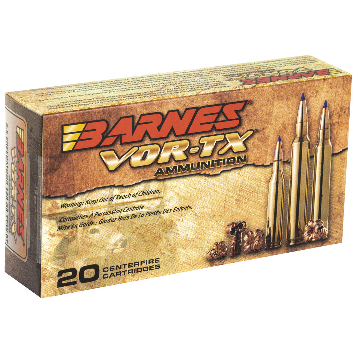 Barnes Bullets 30815 VOR-TX Rifle 6.5Creedmoor 120gr Tipped TSX Boat ...