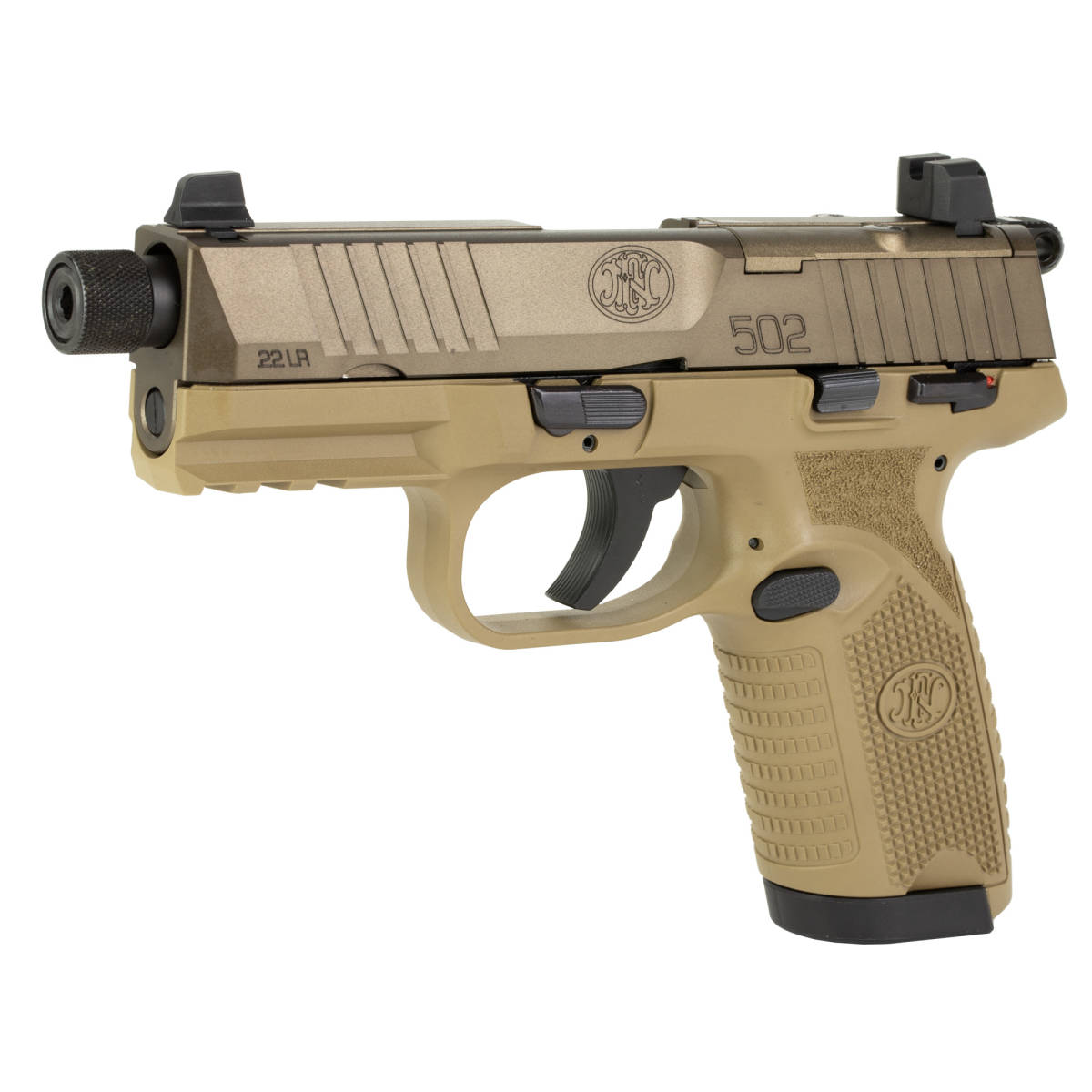 FN 66101009 502 Tactical 22 LR 10+1 4.60” Black Steel Threaded Barrel ...