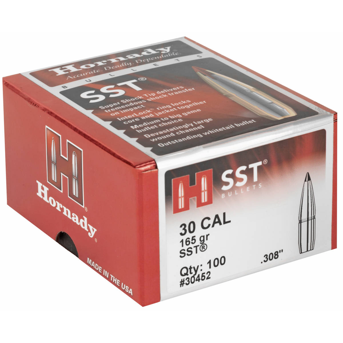 Hornady 30452 SST 30 Cal .308 165 gr Super Shock Tip 100 Per Box/ 15 Case - Other Reloading ...