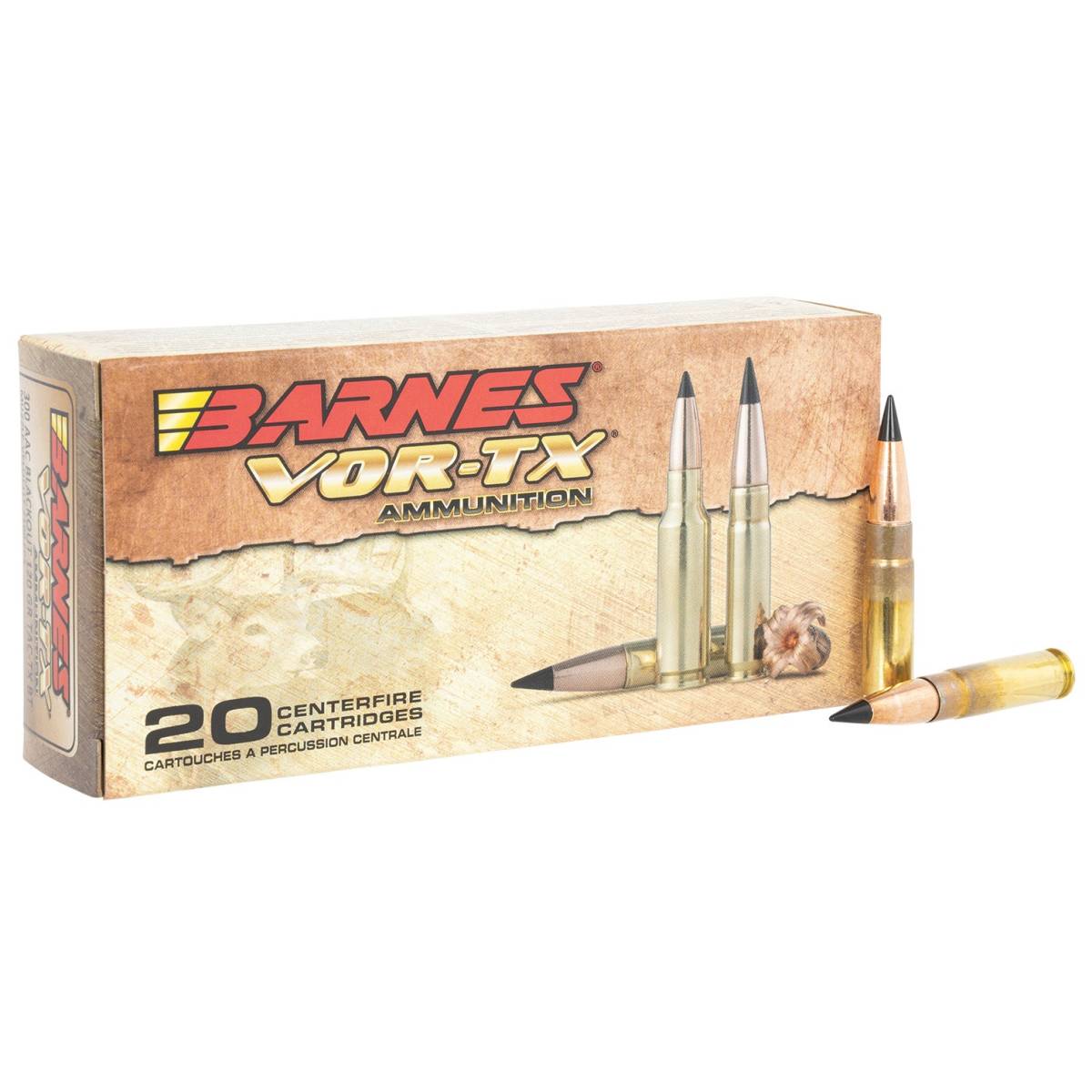Barnes Bullets 30827 VOR-TX Rifle 300Blackout 120gr TAC-TX Boat Tail 20 ...