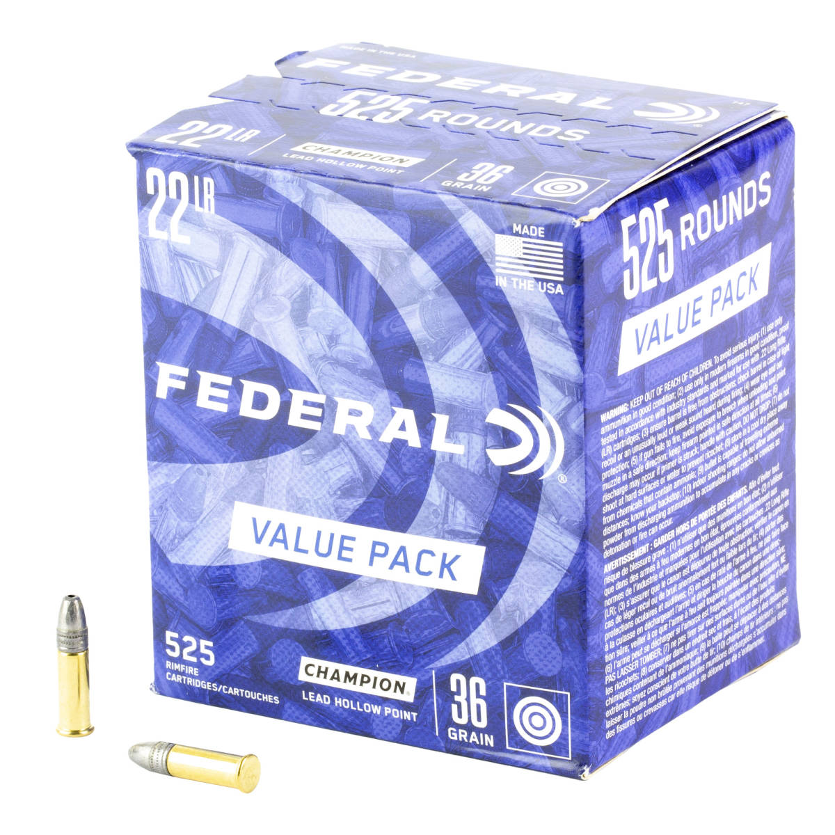 Federal 747 Champion Training Value Pack 22LR 36gr Lead Hollow Point ...