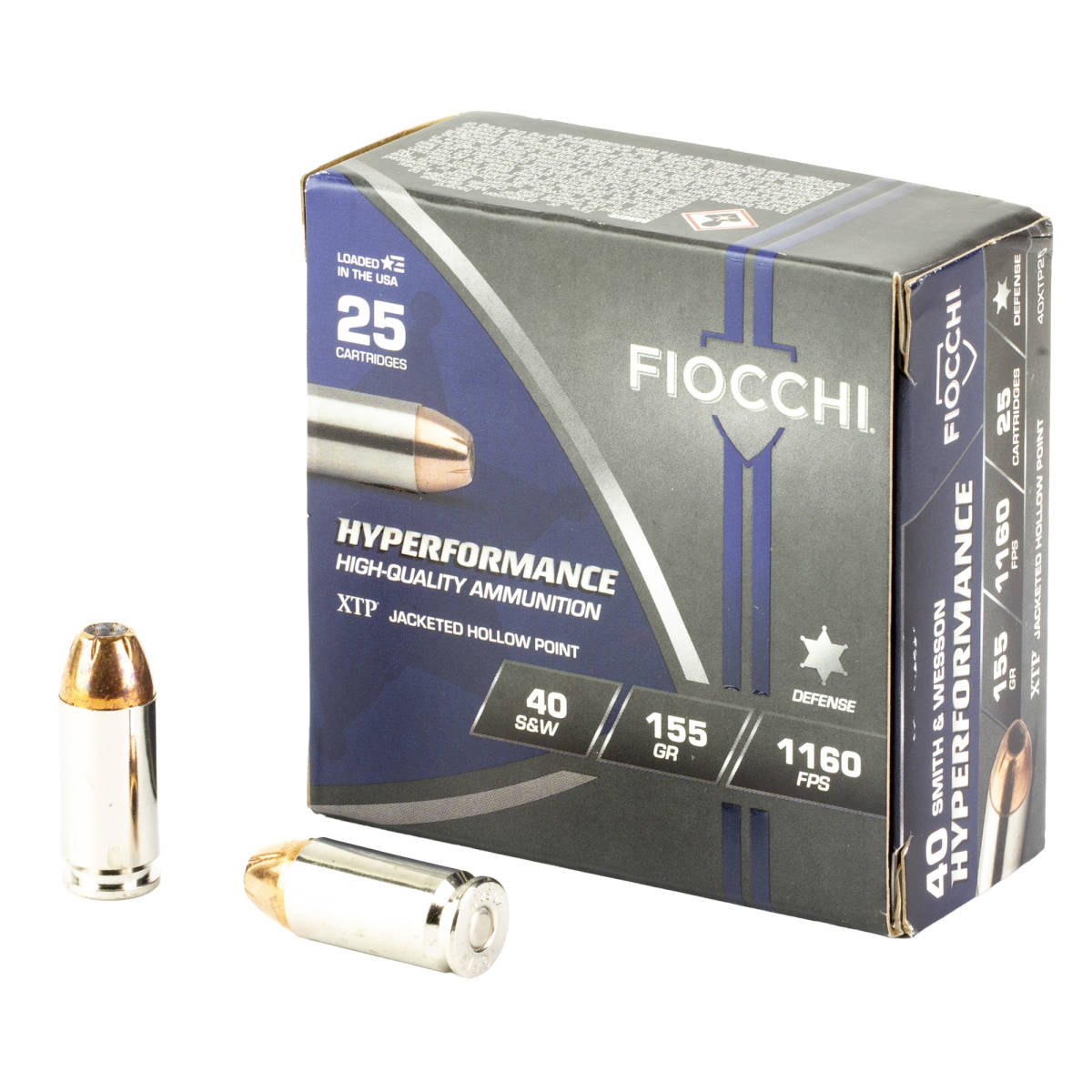 Fiocchi 40XTP25 Hyperformance 40 S&W 155 gr Hornady XTP Hollow Point 25 ...