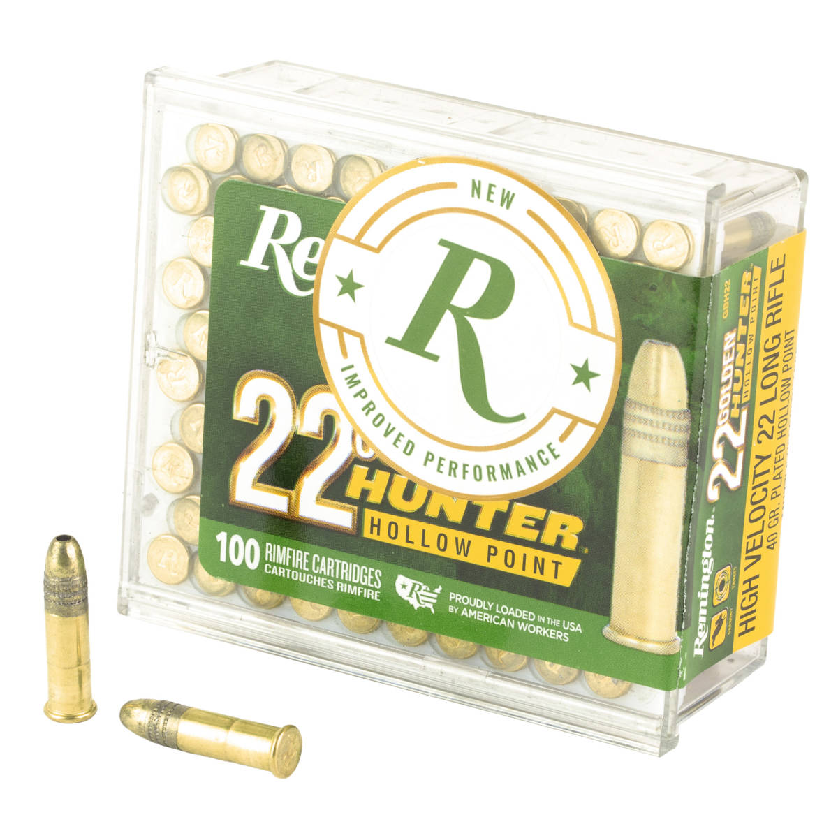 Remington Ammunition R21251 Golden Hunter 22LR 40gr Plated Hollow Point ...