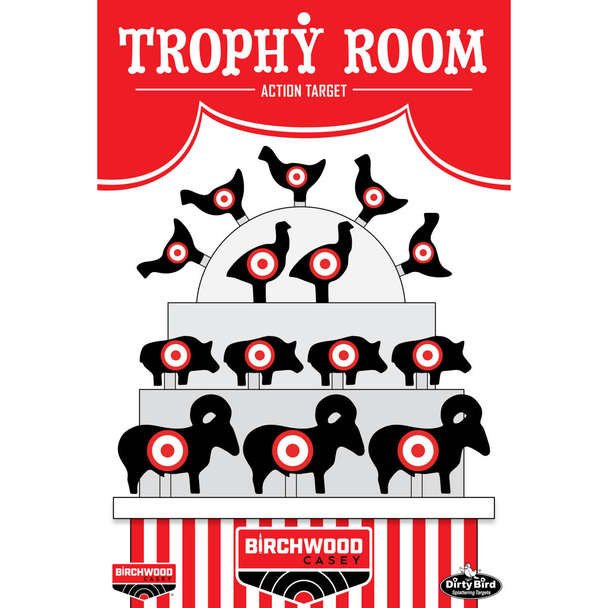 Birchwood Casey BC-35775 Dirty Bird Target Trophy Room 12” x 18” 6 Pack ...