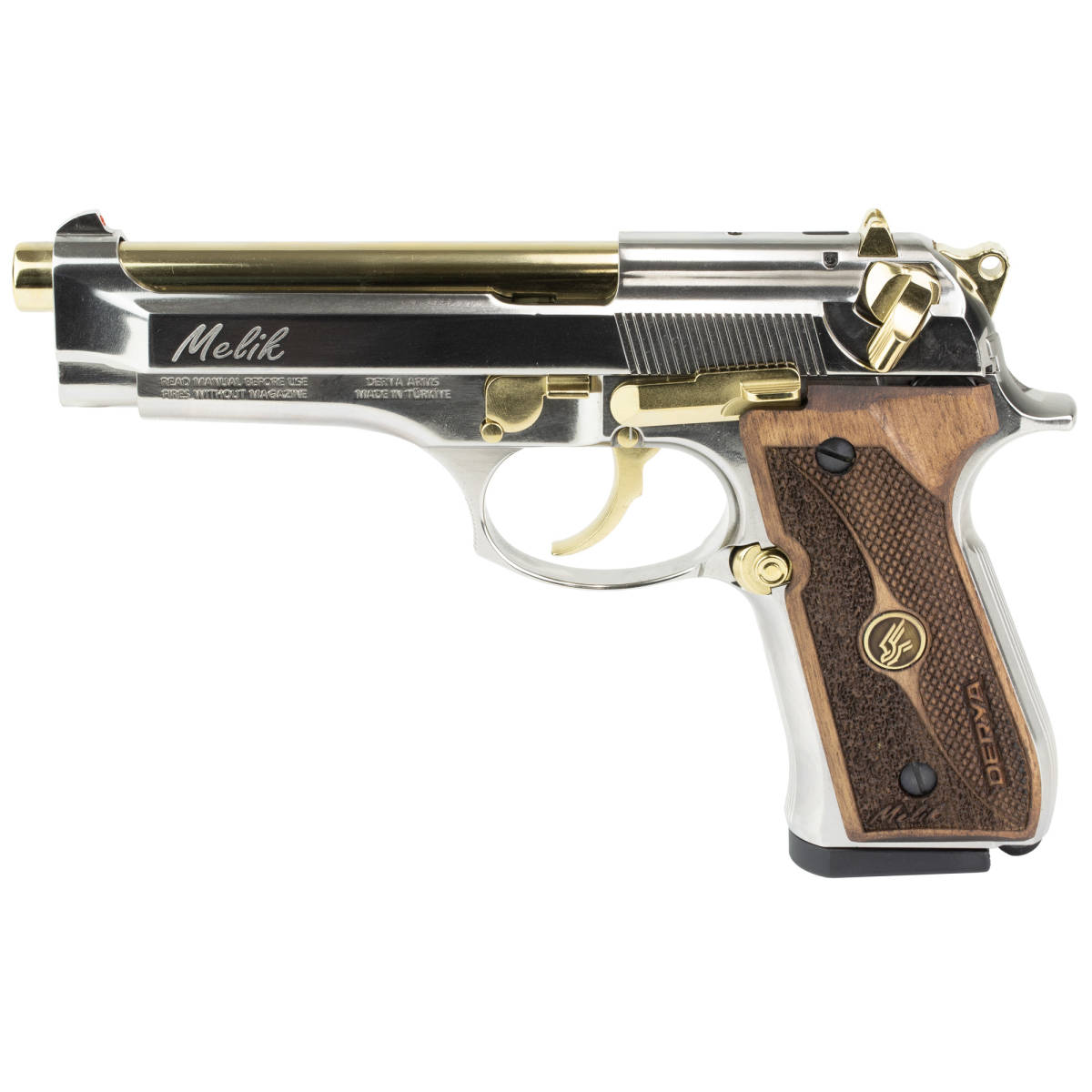 Derya Firearms 10L.MELIK9.NG.TR Melik 9mm Luger 10+1 4.90” Gold TiN ...