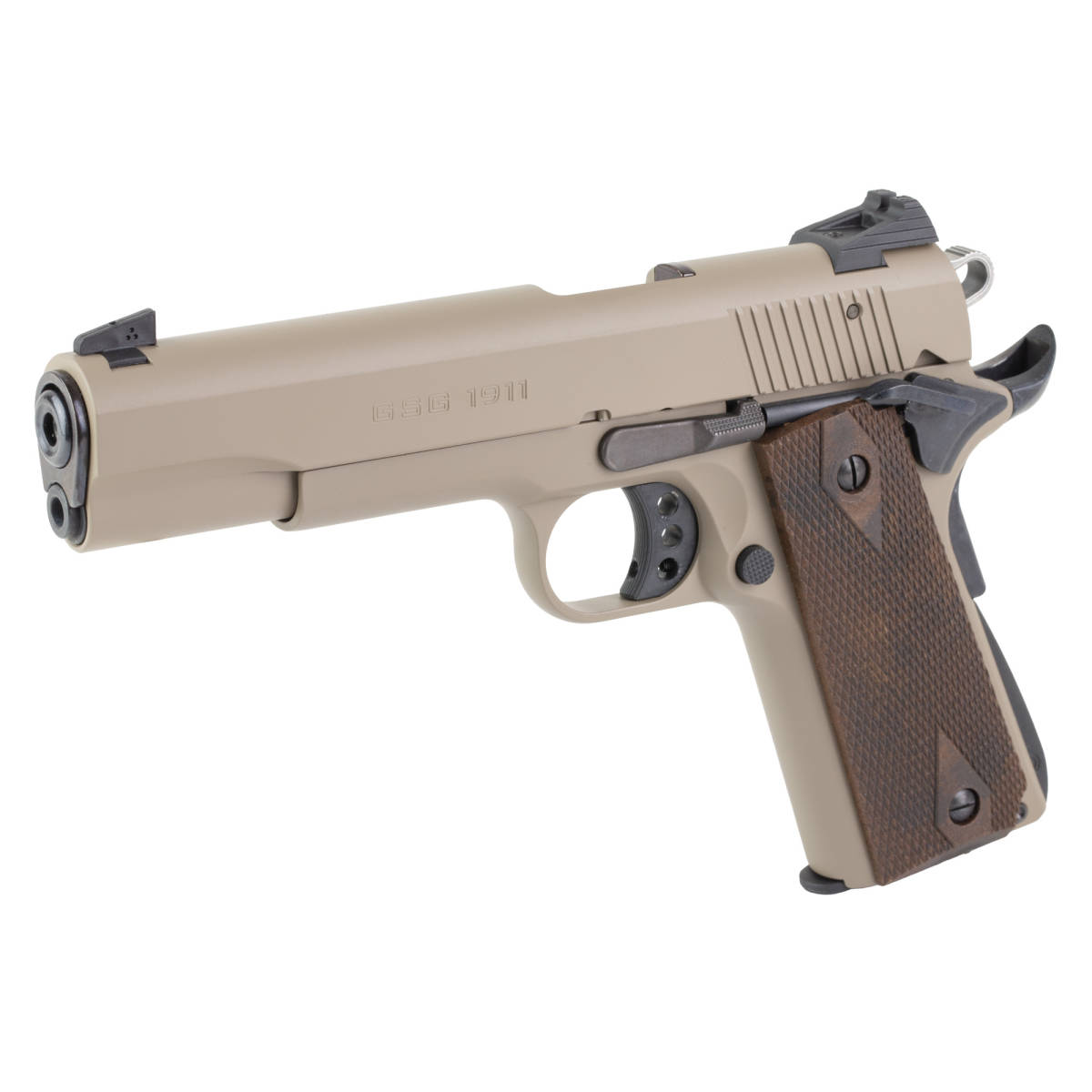 GSG GSG2210M1911T 1911 22 LR 10+1 5” Threaded Barrel, Tan Serrated ...