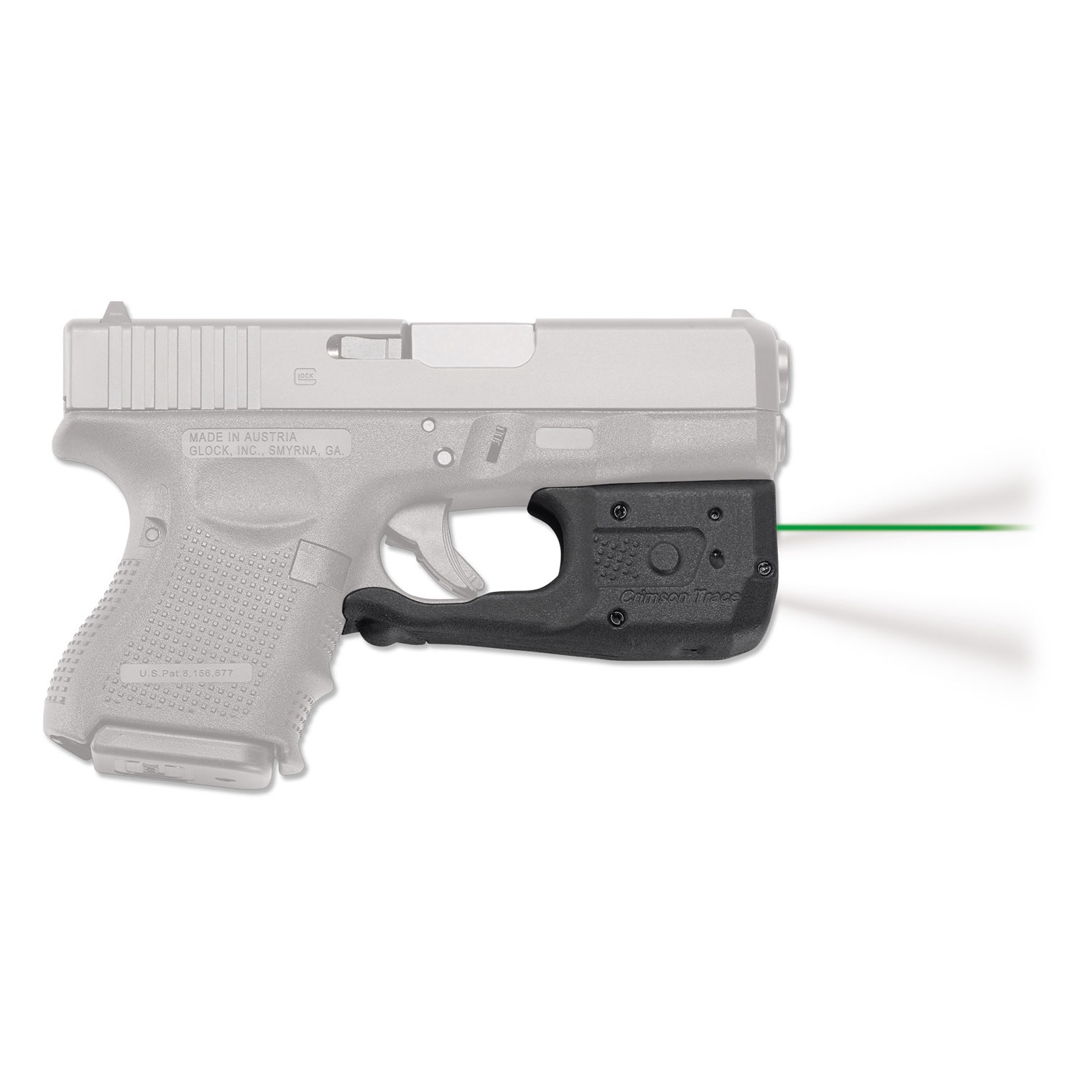 Crimson Trace LL810G Laserguard Pro Black Green Laser 150 Lumens 5mW ...