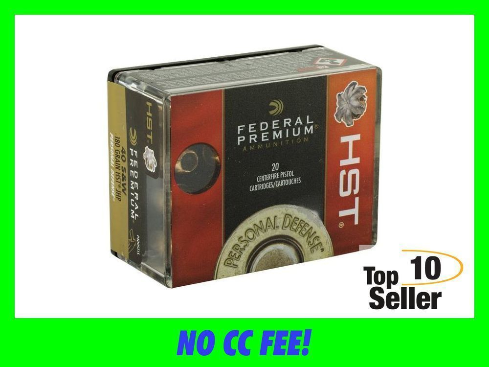 Federal P40HST1S Premium Personal Defense 40S&W 180gr HST Jacketed ...