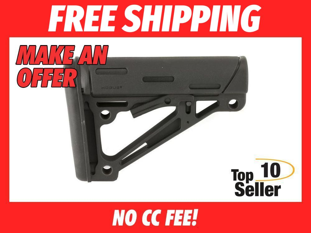 Hogue 15050 OverMolded Collapsible Buttstock Black Rubber for AR15, M16 ...