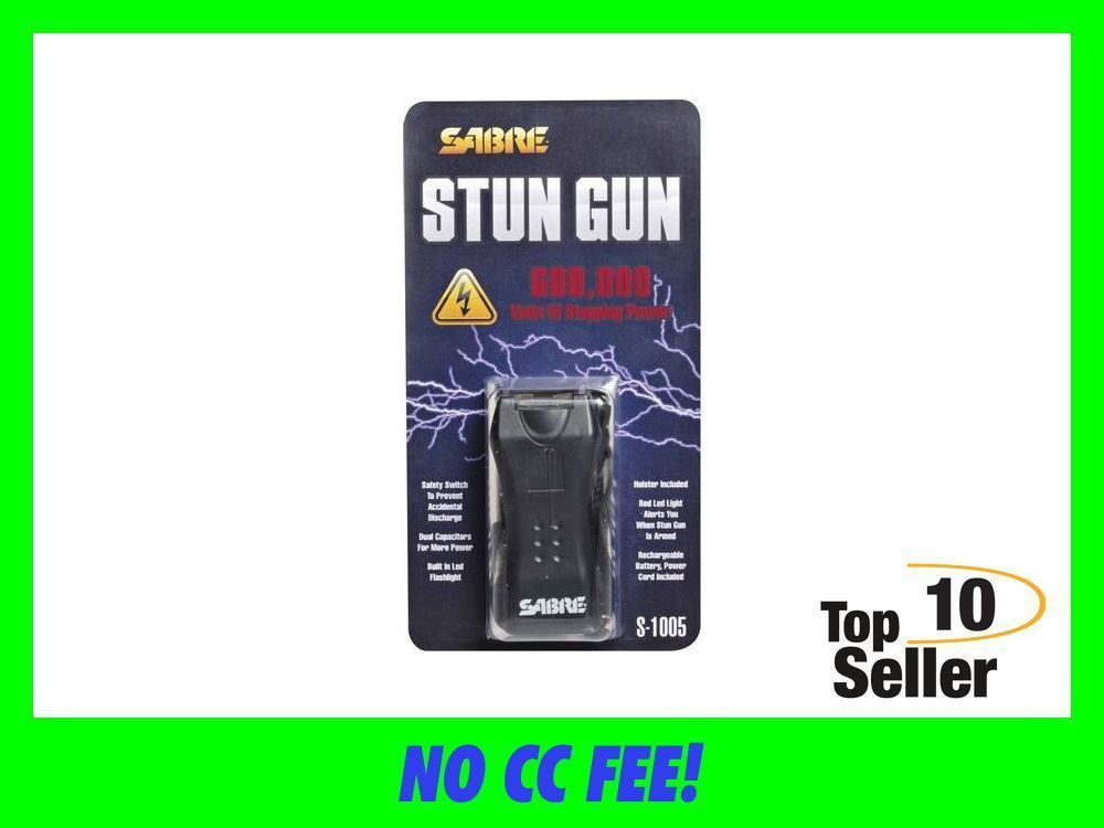 Sabre S1005BK Mini Stun Gun Black Includes Flashlight/Holster/Wrist ...