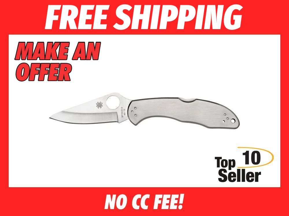Spyderco C11P Delica 4 2.95” Folding Drop Point Plain VG-10 SS Blade ...
