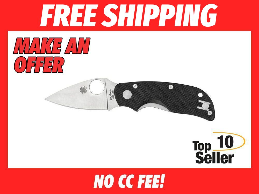 SPYDERCO CAT BLACK G-10 PLAINEDGE - Pocket Knives at GunBroker.com ...
