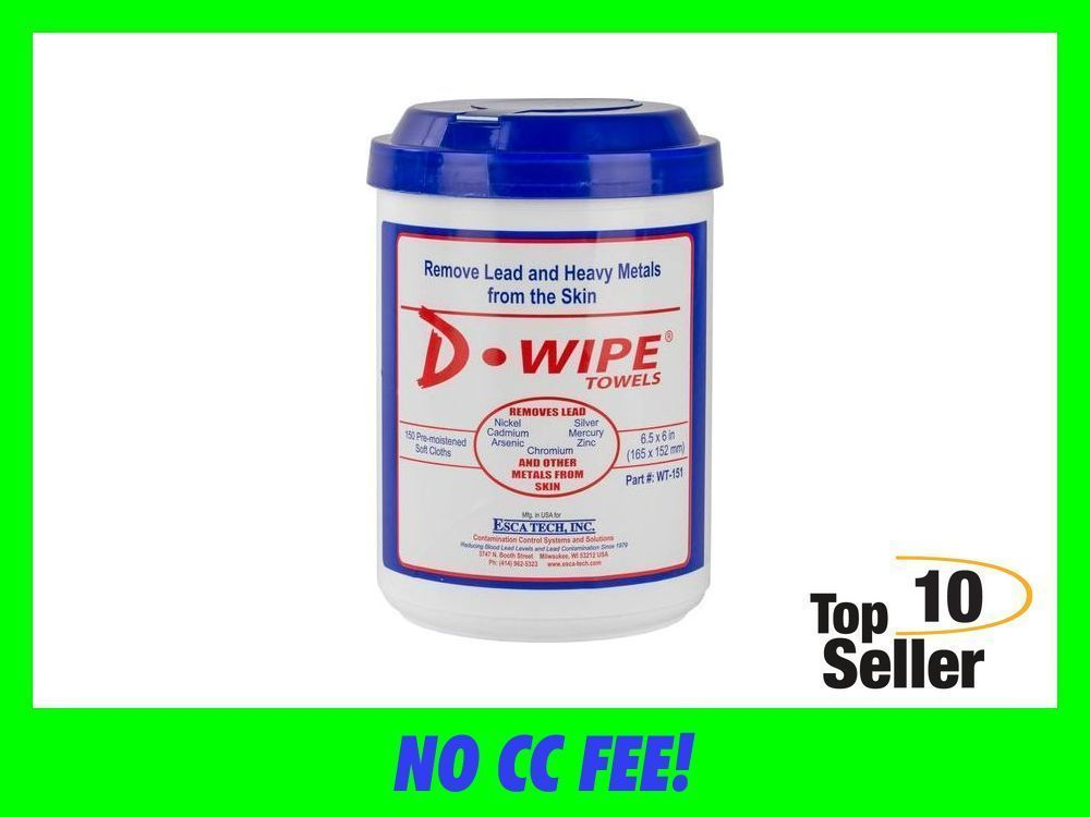 ESCA Tech WT150 D-Wipe Disposable Towels Wipes 150 Count 8 Canisters ...