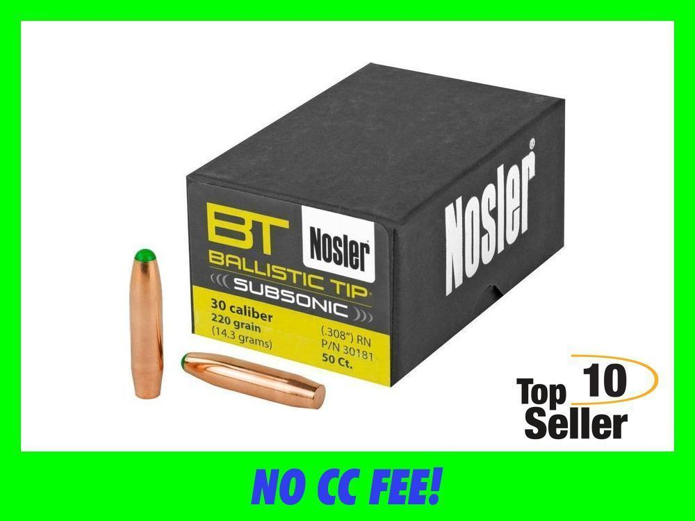 Nosler 30181 Ballistic Tip 30Caliber 220gr Round Nose 50/Box - Other ...