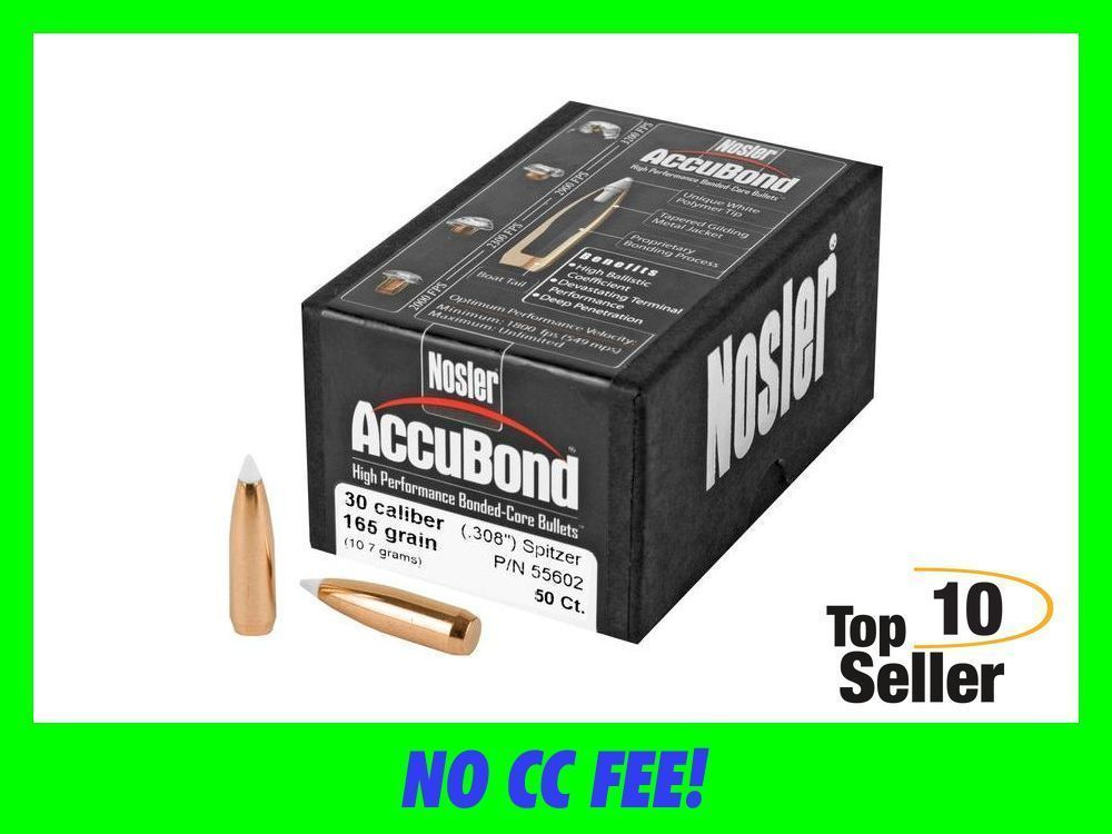 Nosler 55602 AccuBond 30Cal 165gr Spitzer Point 50/Box - Other ...