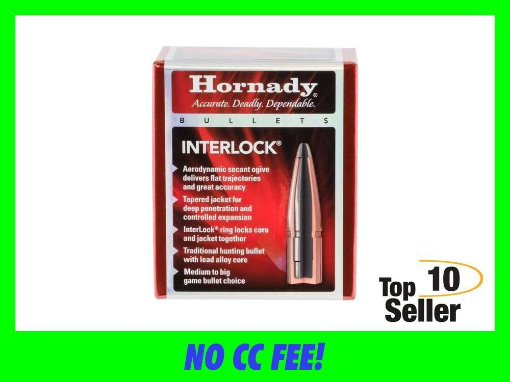 Hornady 45204 InterLock 45 Cal .452 245 gr Spire Point 50 Per Box/ 15 ...