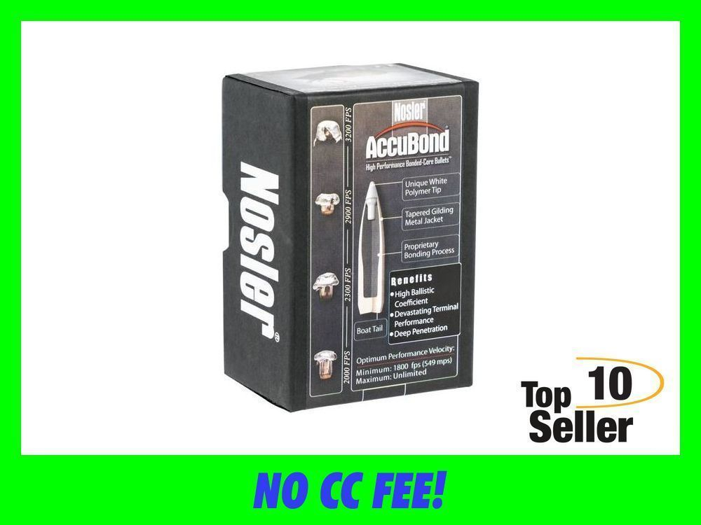 Nosler 53742 AccuBond 25Cal 110gr Spitzer Point Boat Tail 50/Box ...