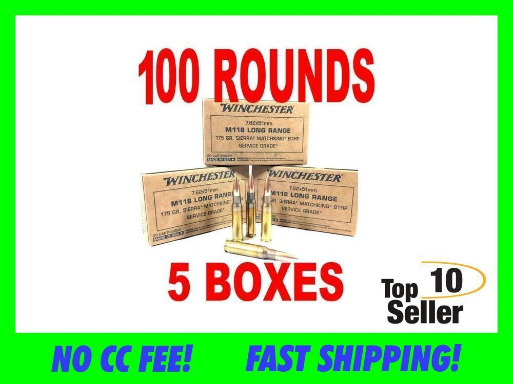 Winchester M118 LR 7.62x51 175gr. Matchking BTHP Hollow Point 308 WIN ...
