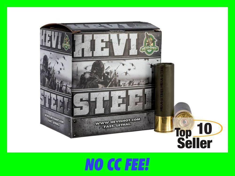 HEVI-Shot HS61223 HEVI-Steel 12Gauge 2.75” 1 1/8oz 3Shot 25 Per Box/10 ...