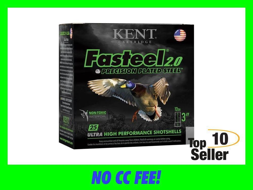 Kent Cartridge K123FS363 Fasteel 2.0 12 Gauge 3” 1 1/4 oz 3 Shot 25 ...