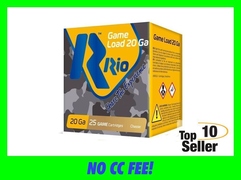 Rio Ammunition RC2075 Game Load 20Gauge 2.75” 1oz 7.5Shot 25 Per ...