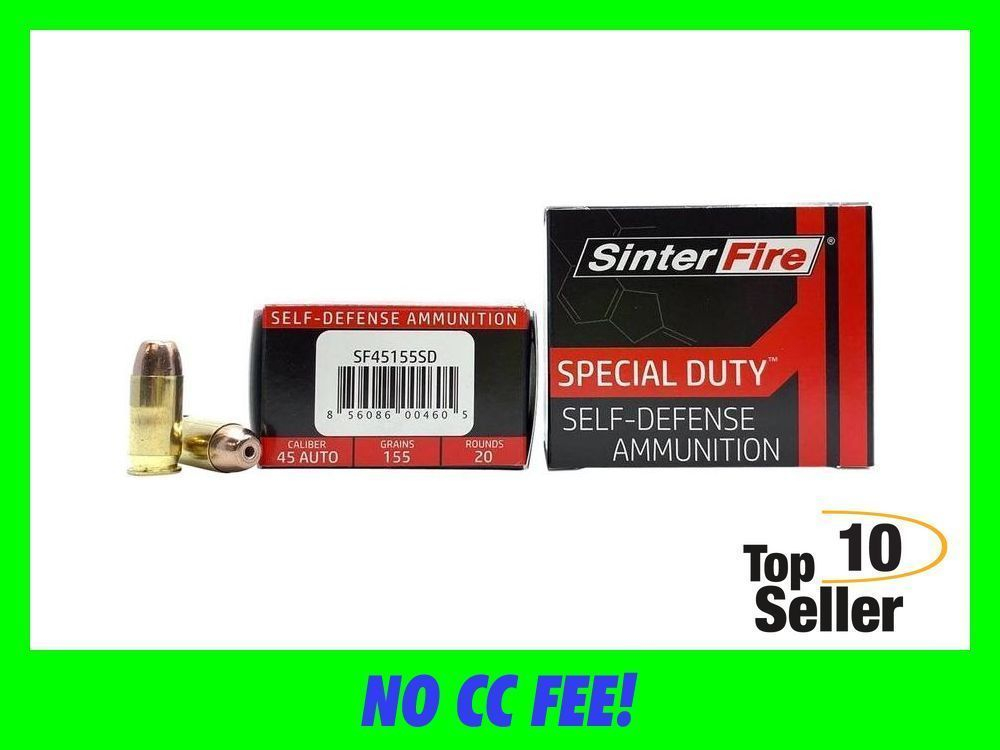 SinterFire Inc SF45155SD Special Duty (SD) 45ACP 155gr Lead Free ...