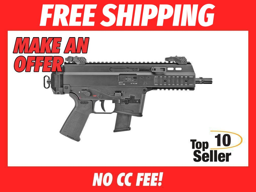 B&T Firearms 361300 APC Pro 10mm Auto 15+1 6.80” Black Steel Barrel ...