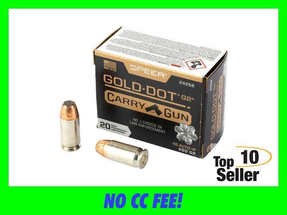 Speer 24258 Gold Dot Carry Gun 45 ACP +P 200 gr Hollow Point 20 Per Box ...