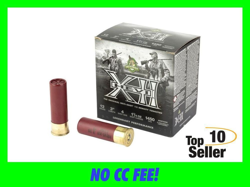HEVI-Shot HS53304 HEVI-XII 12Gauge 3” 1 1/4oz Tungsten 4Shot 25 Per ...