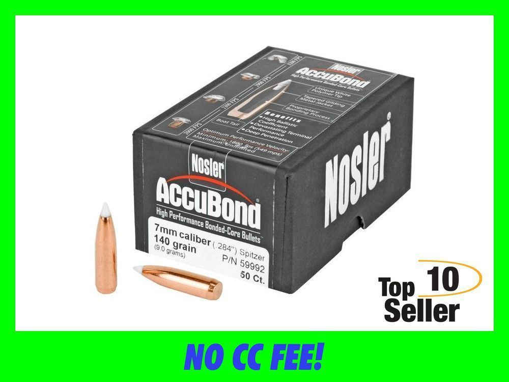Nosler 59992 AccuBond 7mm 140gr Spitzer Point 50/Box - Other Reloading ...