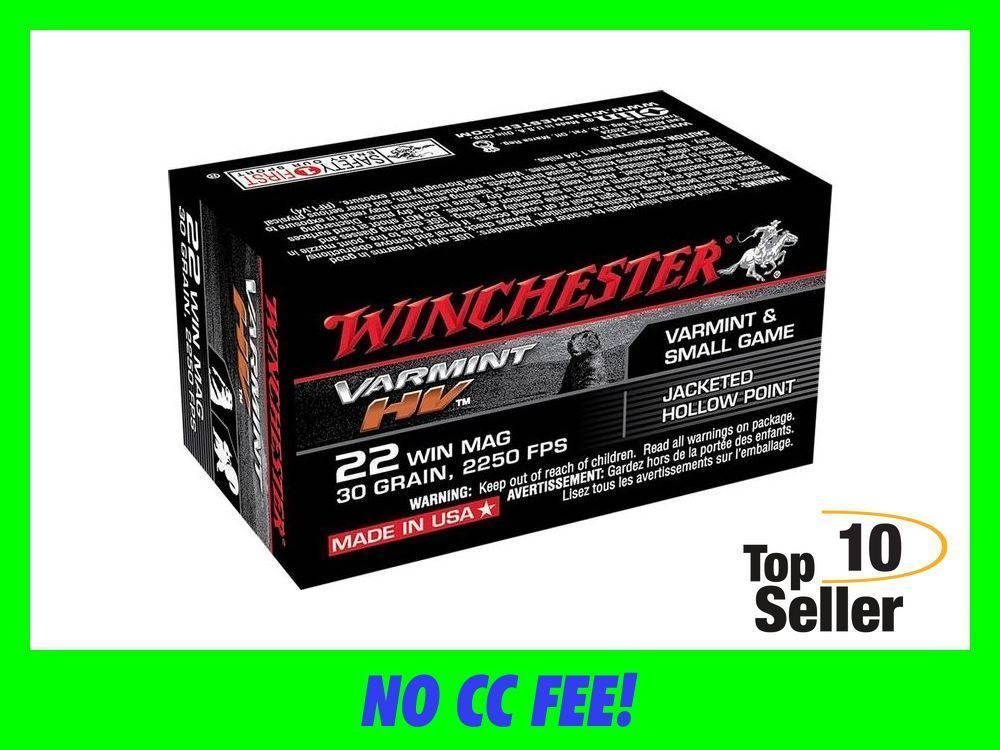 Winchester Ammo S22M2 Varmint HV 22WMR 30gr Jacketed Hollow Point 50 ...