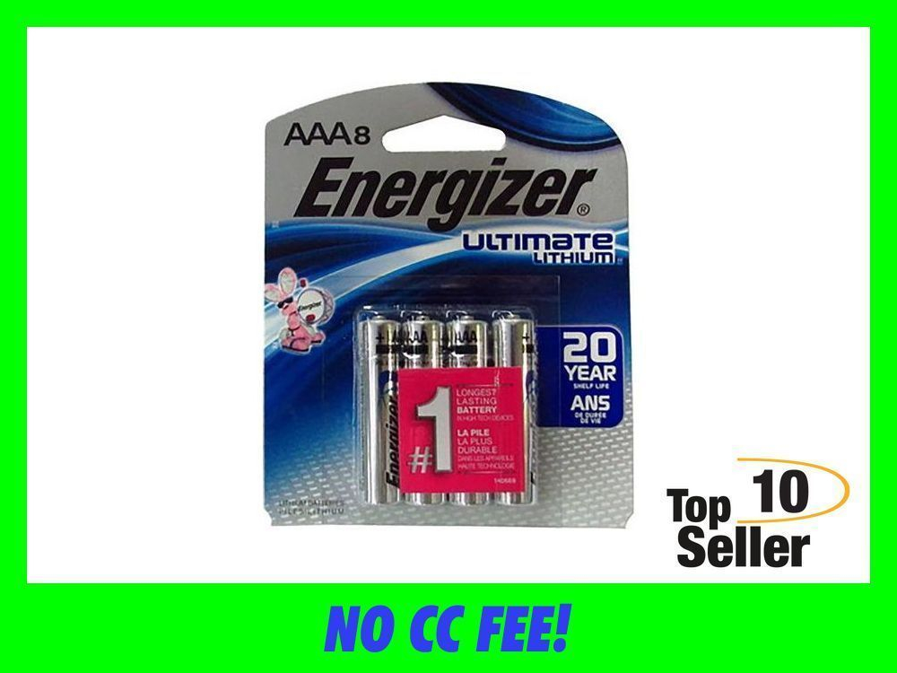 Energizer L92SBP8H3 AAA Ultimate Lithium Silver 1.5V Lithium, Qty (8 ...